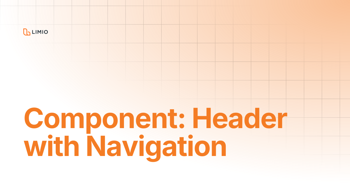Component: Header with Navigation | Components | Limio Docs