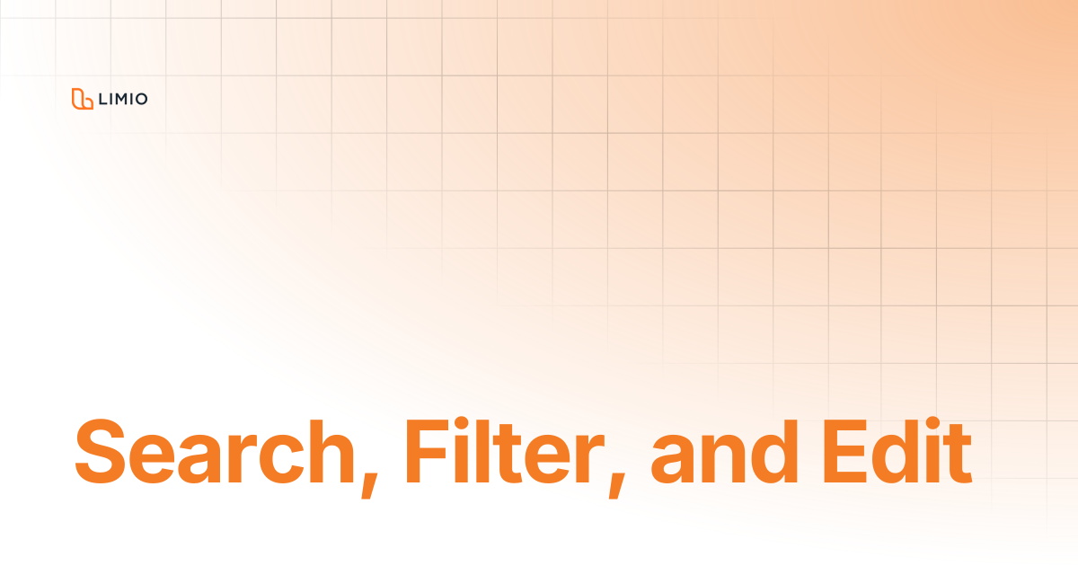 Search, Filter, and Edit | Product | Limio Docs